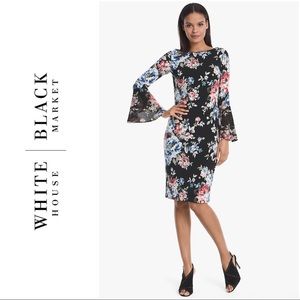White House Black Market | Dresses | Whbm Bellsleeve Floral Sheath Dress | Poshmark